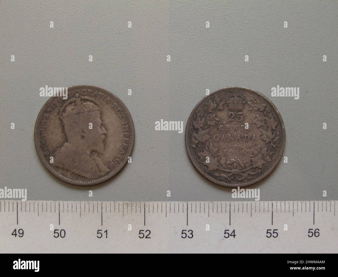 25 Cents of Edward VII, King of Great Britain from London. Ruler ...