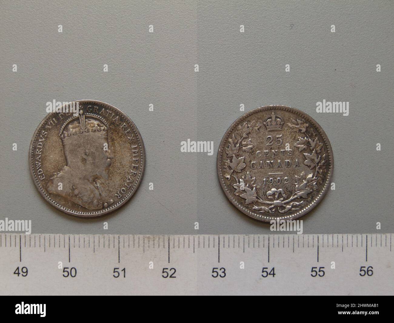 25 Cents of Edward VII, King of Great Britain from London. Ruler ...