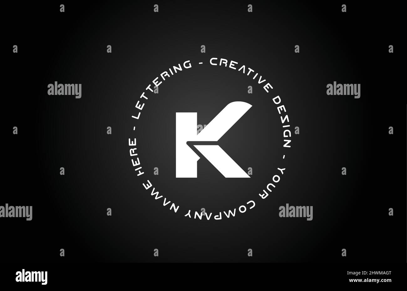 Circle K black and white alphabet letter logo icon design. Creative ...