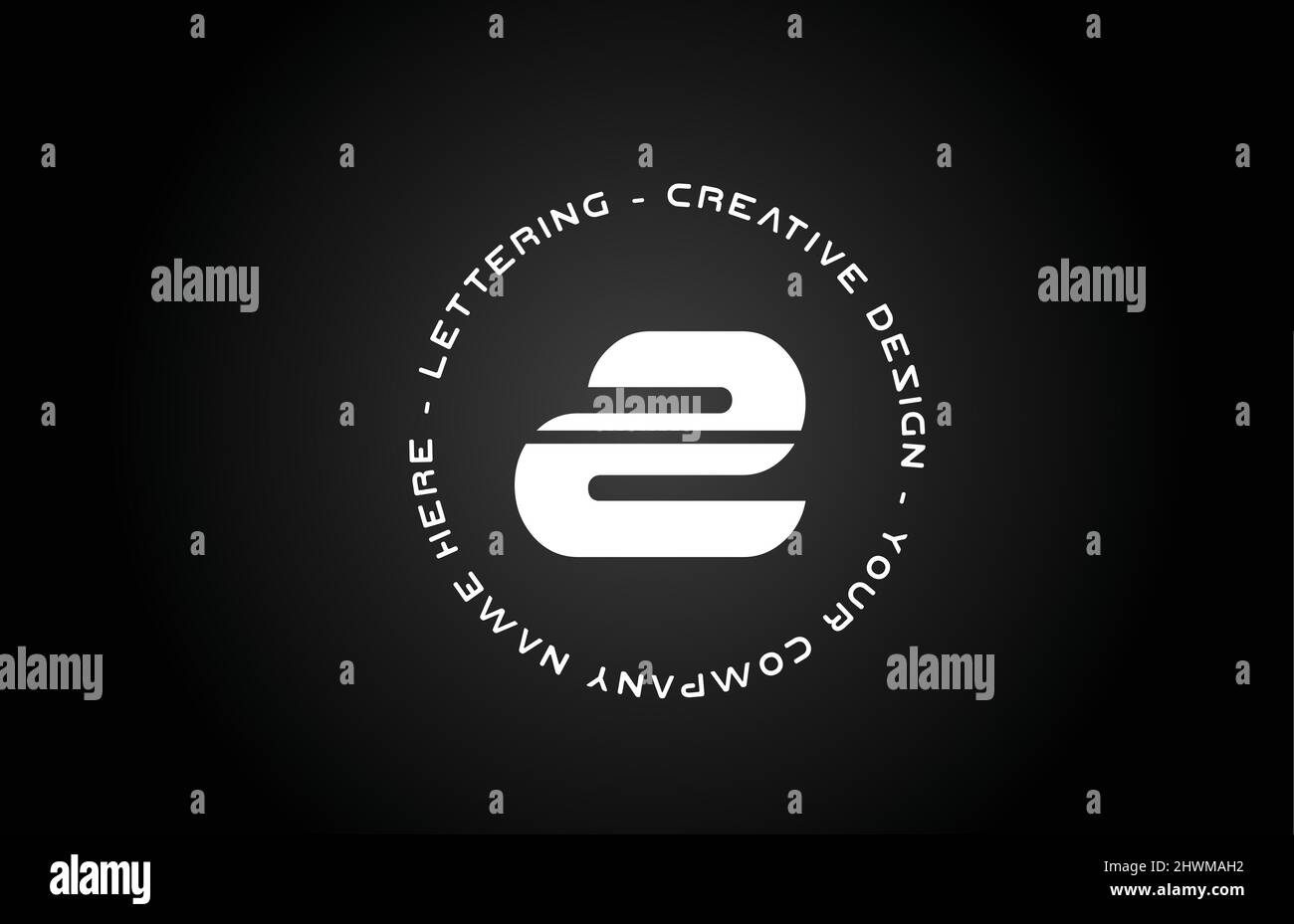 Circle Z black and white alphabet letter logo icon design. Creative ...
