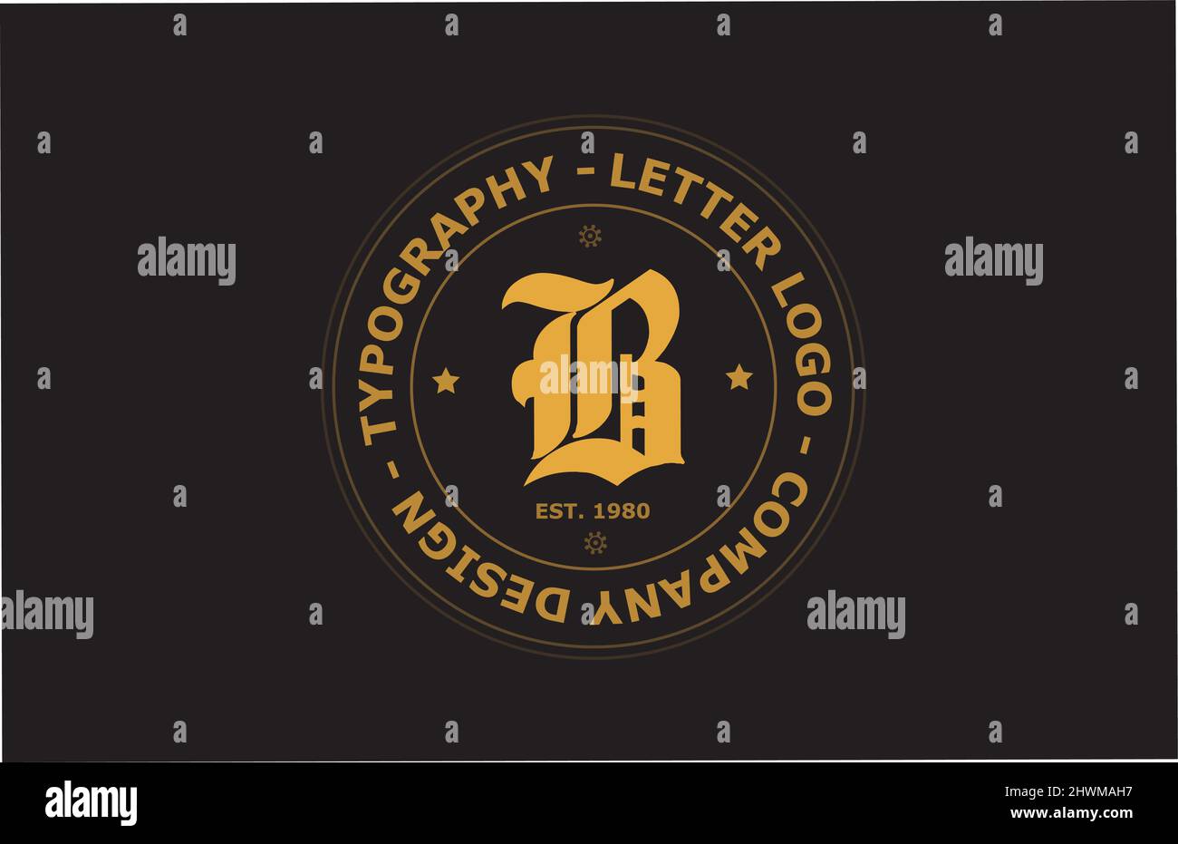 brown yellow B vintage alphabet letter logo icon design. Creative ...