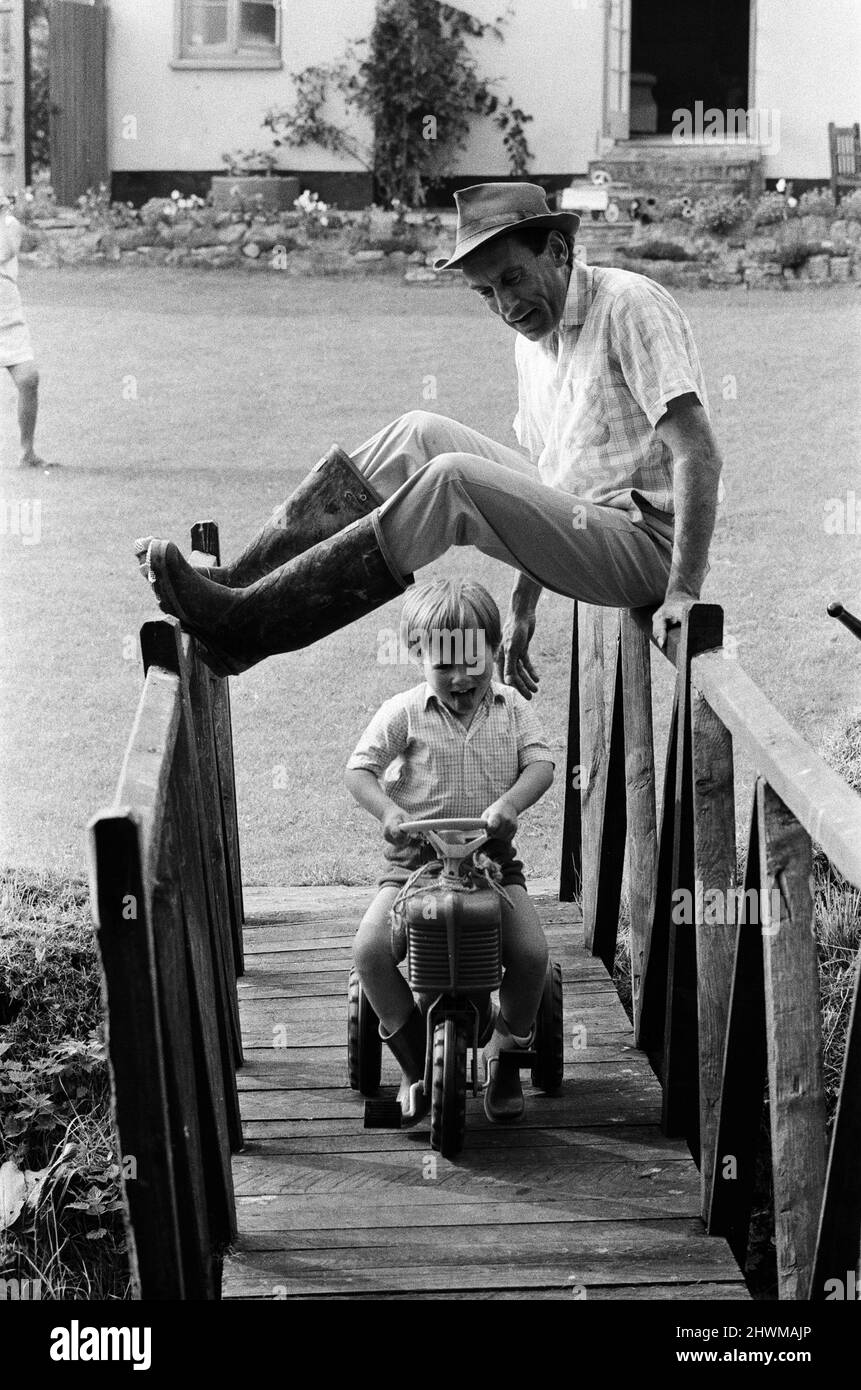 Jeremy Thorpe holidaying at home at his thatched cottage near Cobbaton ...