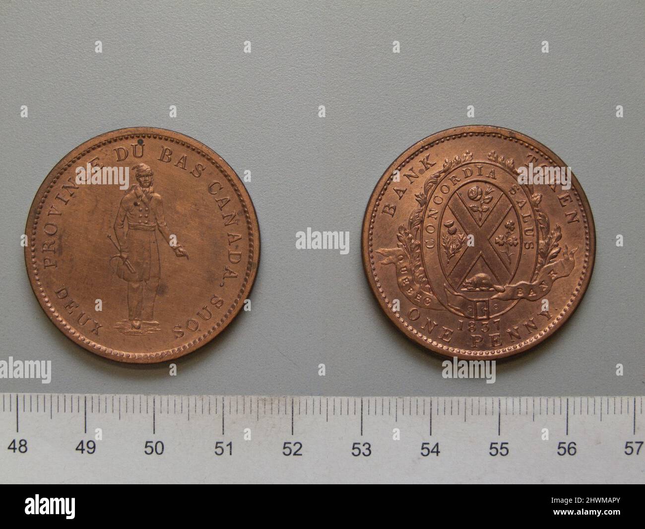 Habitant Penny Token from Quebec Bank. Mint: Boulton and Watt Subject ...