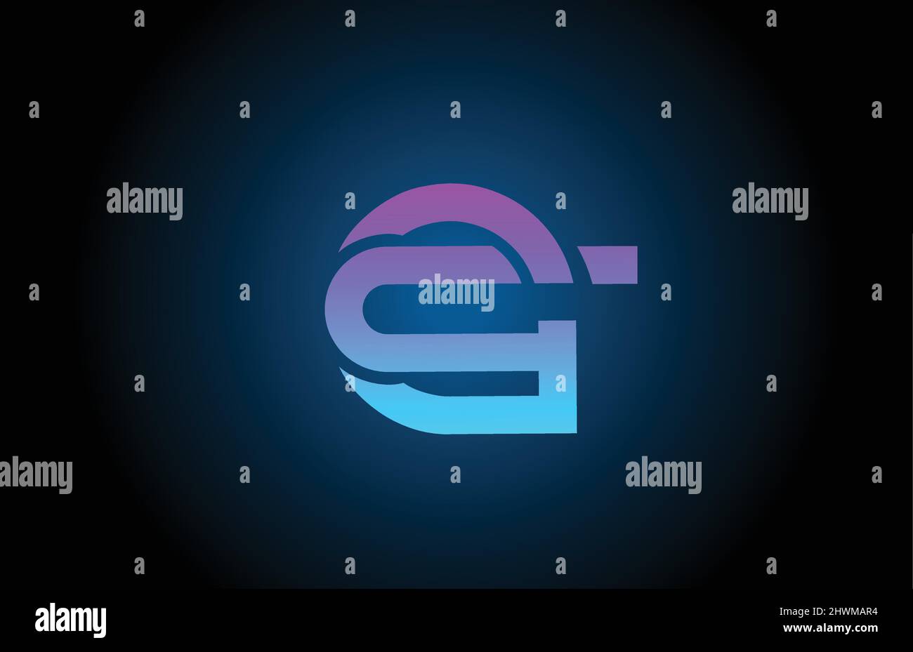 G blue alphabet letter logo icon with line design. Creative template ...