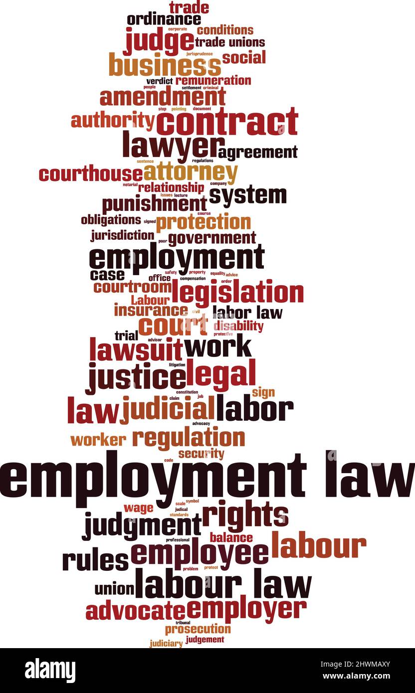 Employment law word cloud concept. Collage made of words about ...