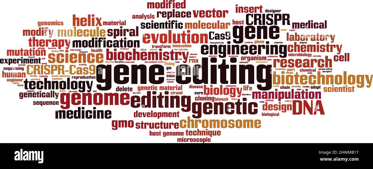Gene editing word cloud concept. Collage made of words about gene ...