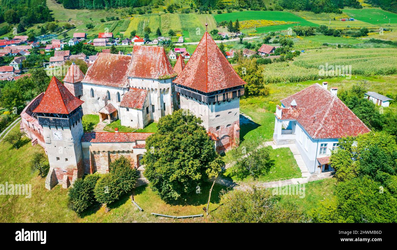 Alma Vii, Romania. Village and medieval church saxon landmark in ...