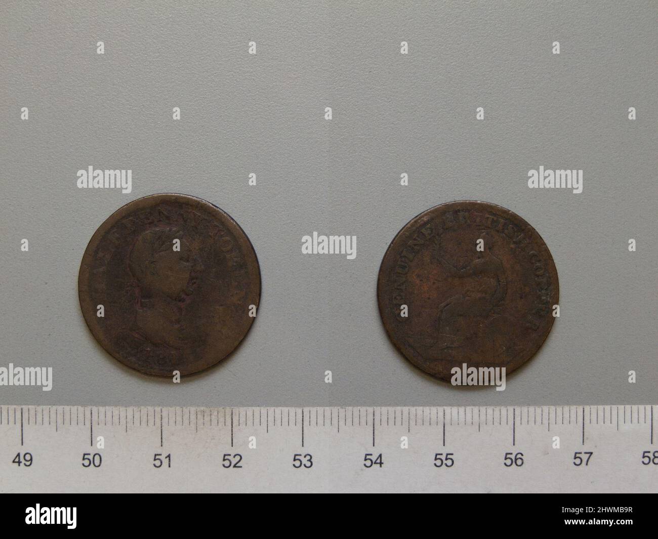 “Genuine British Copper” Halfpenny Token from Nova Scotia. Subject ...