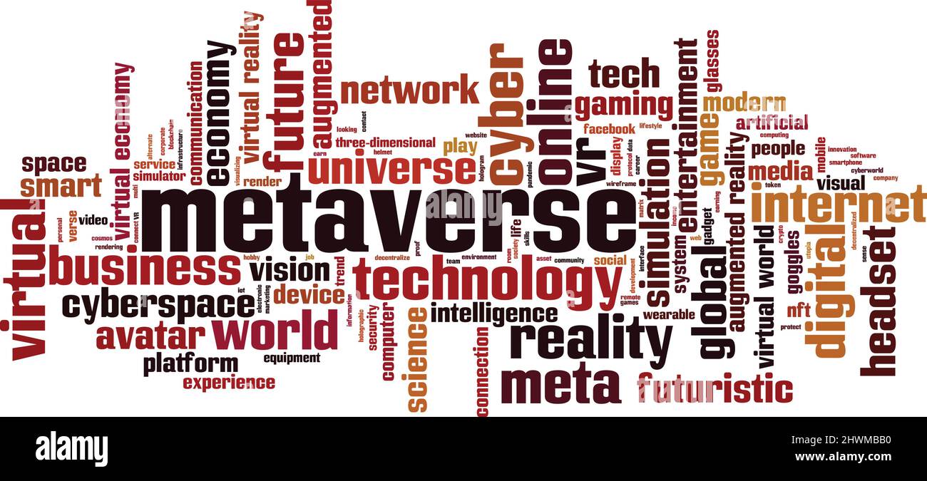 Metaverse word cloud concept. Collage made of words about metaverse ...