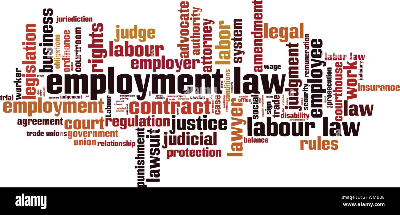 Employment law word cloud concept. Collage made of words about ...