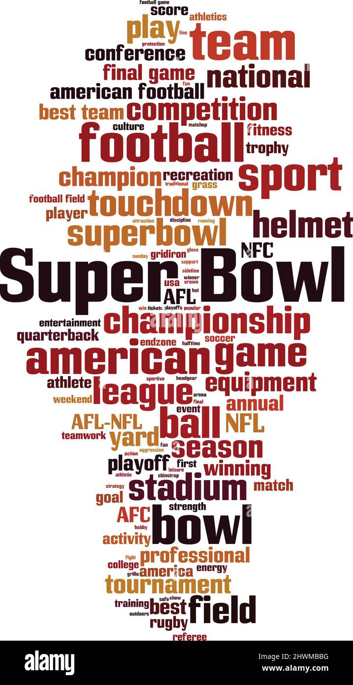Super Bowl word cloud concept. Collage made of words about Super Bowl ...