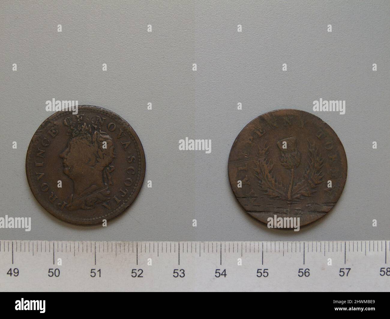 Halfpenny Token of George IV from Nova Scotia. Subject: George IV, King ...