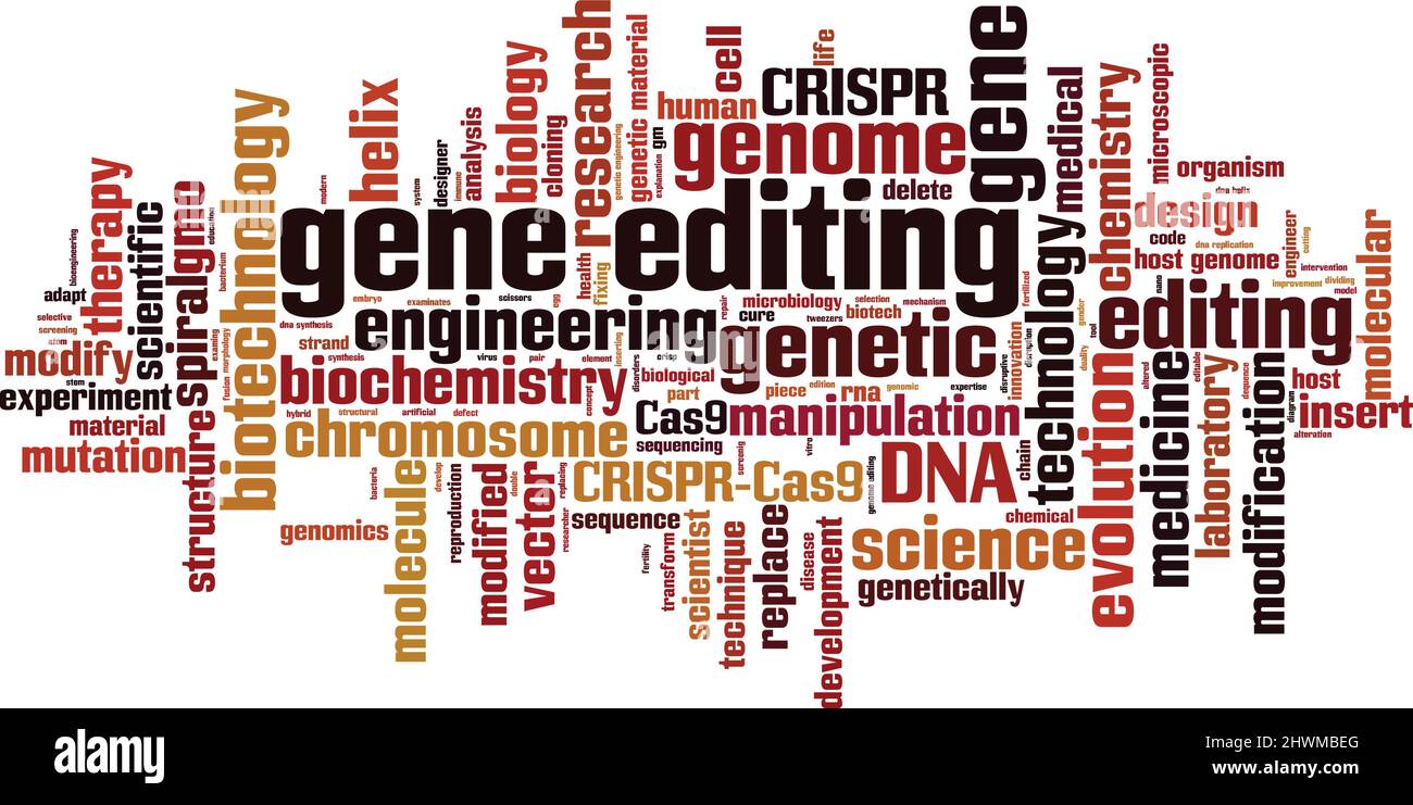 Gene editing word cloud concept. Collage made of words about gene ...