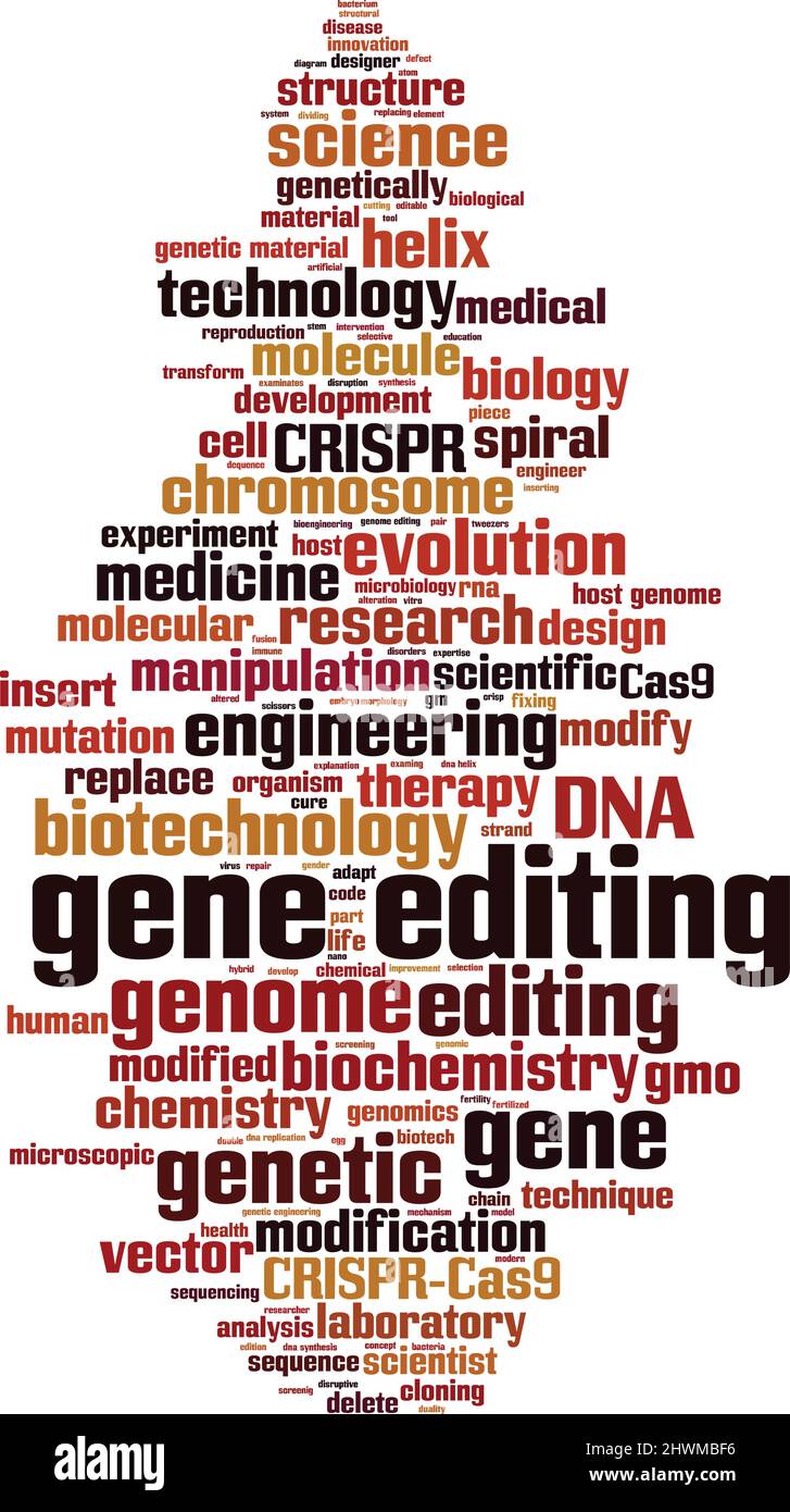 Gene editing word cloud concept. Collage made of words about gene ...