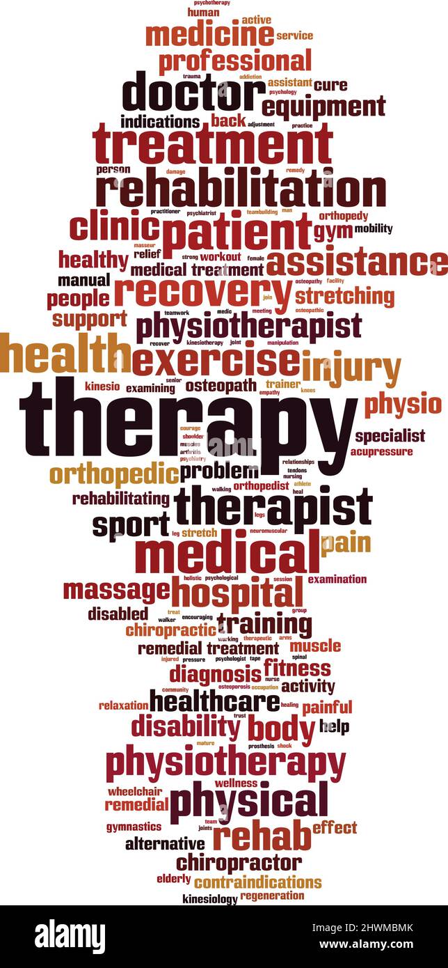 Therapy word cloud concept. Collage made of words about therapy. Vector ...
