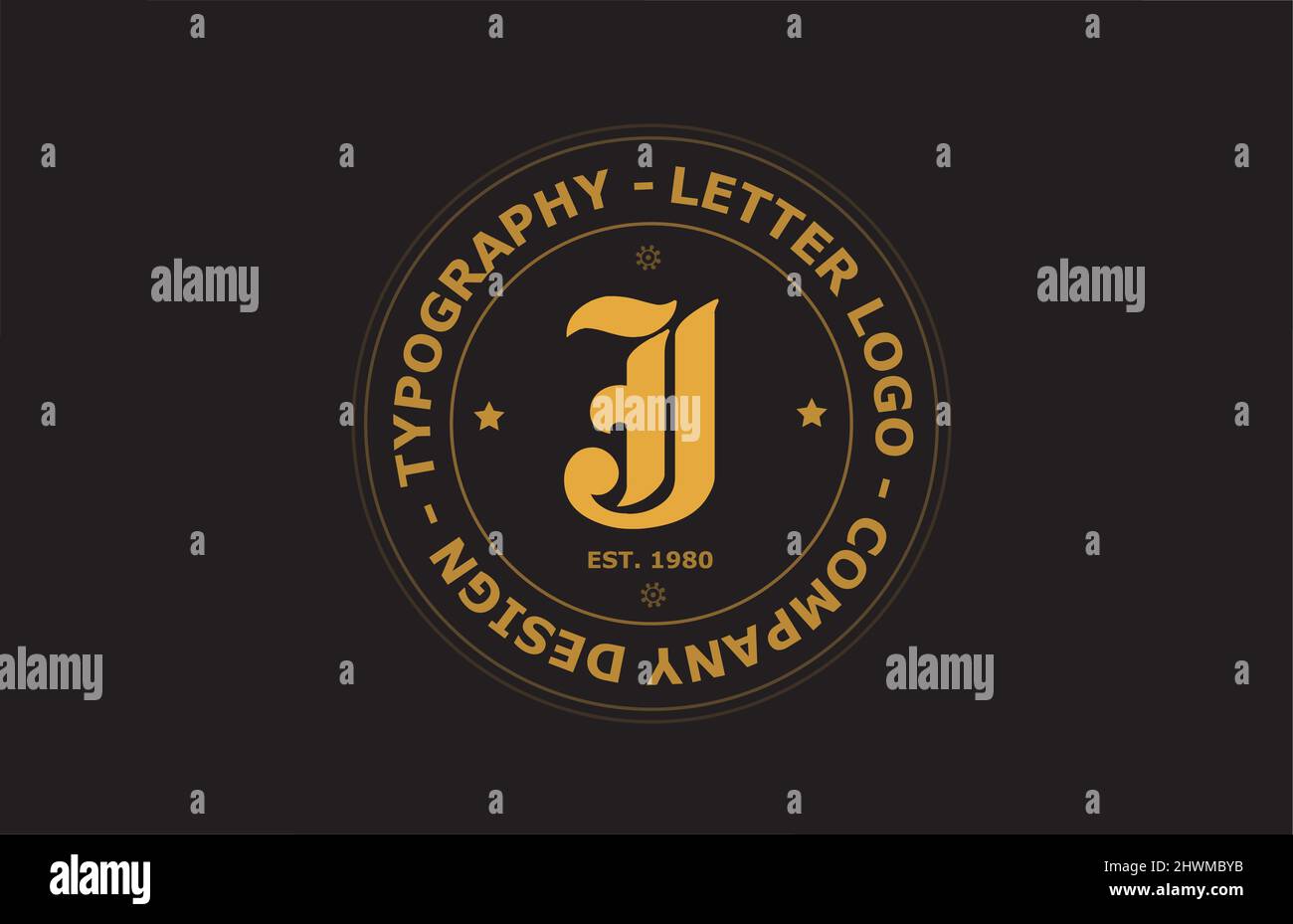 Letter j badge logo hi-res stock photography and images - Alamy