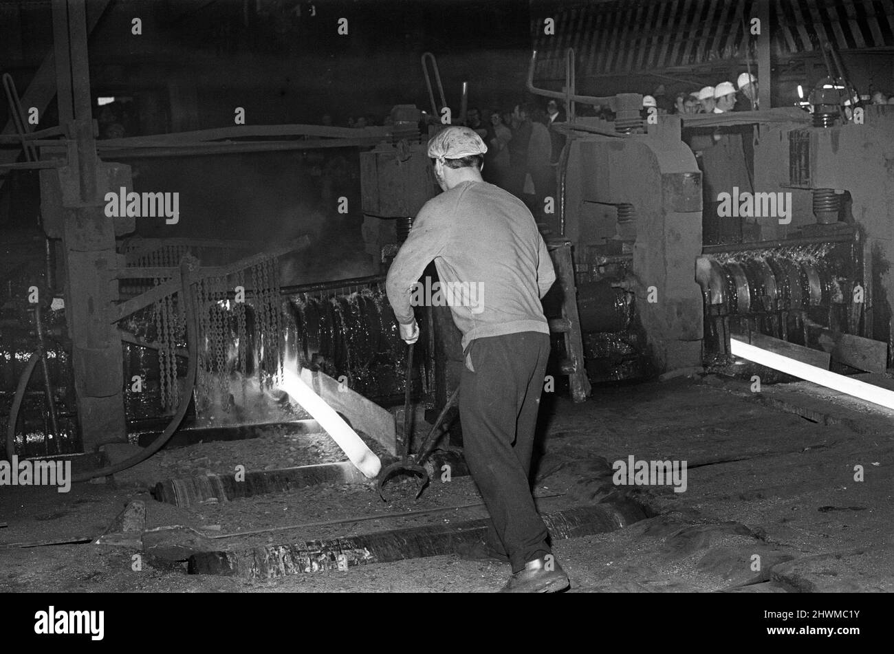 Rolling the last piece of steel of Britannia works. Teesside, circa ...