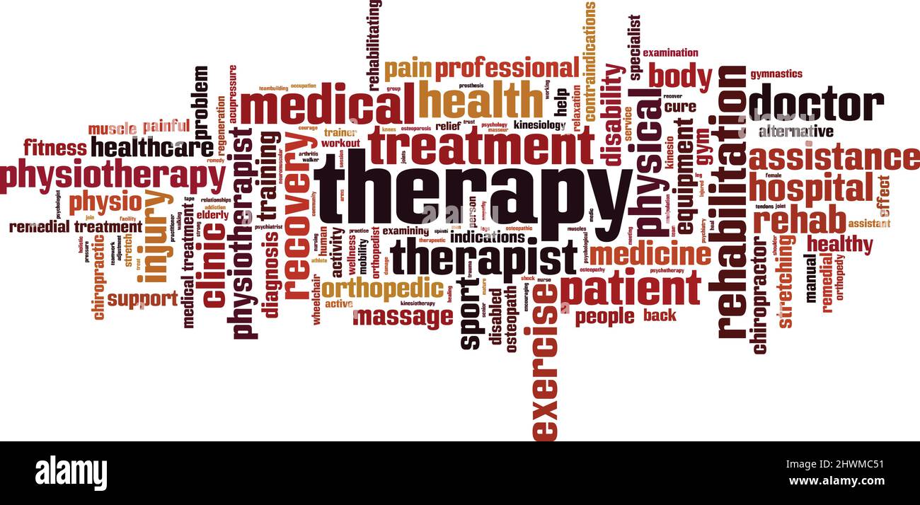 Therapy word cloud concept. Collage made of words about therapy. Vector ...
