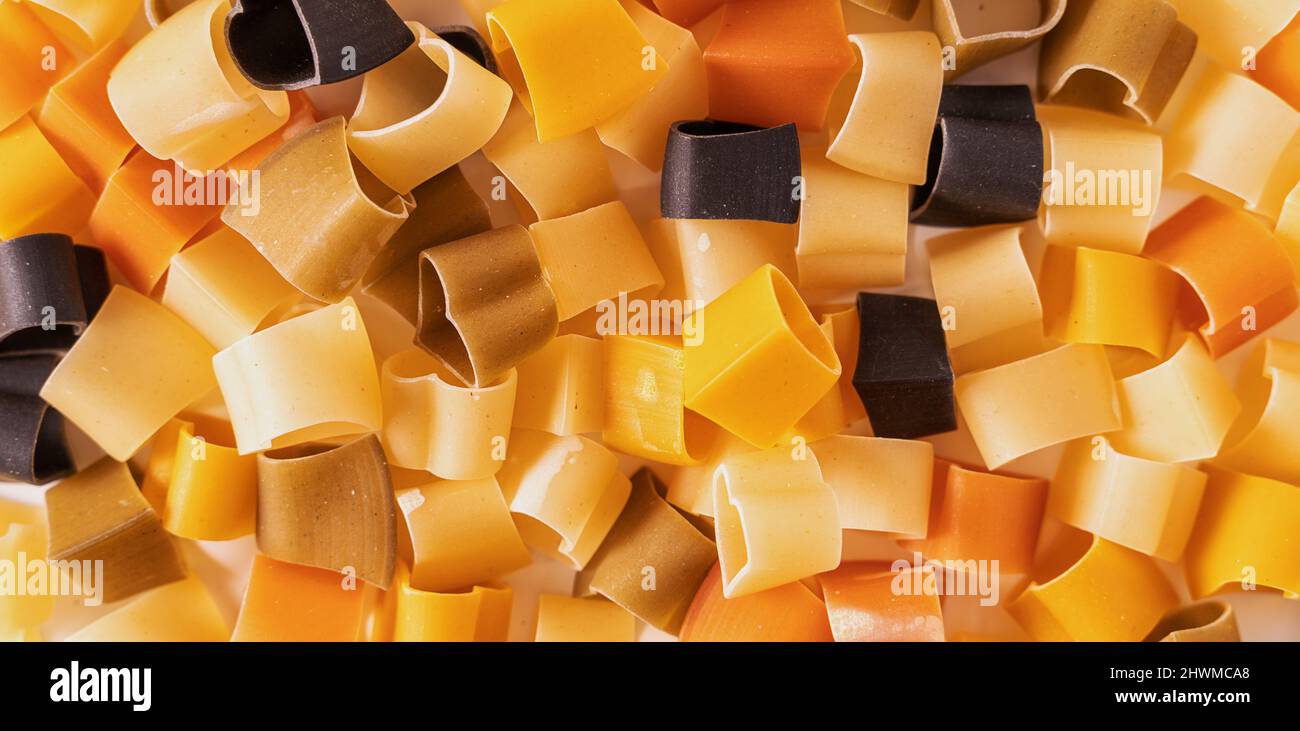 Raw Pasta, spaghetti background flat lay Stock Photo - Alamy