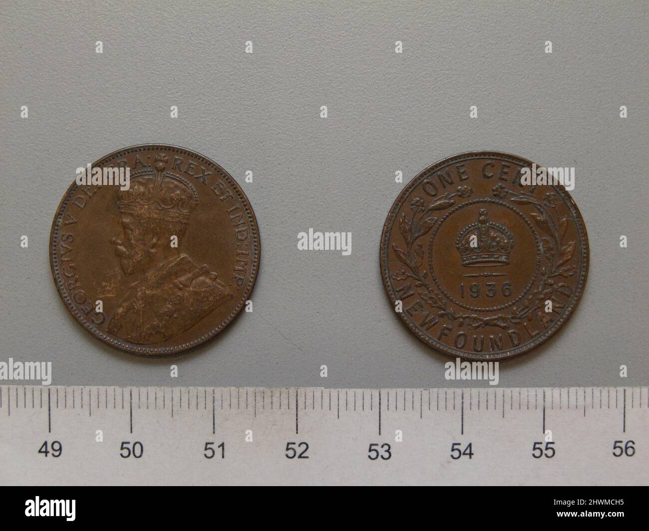 Large Cent Token Depicting King George V from Newfoundland. Subject ...