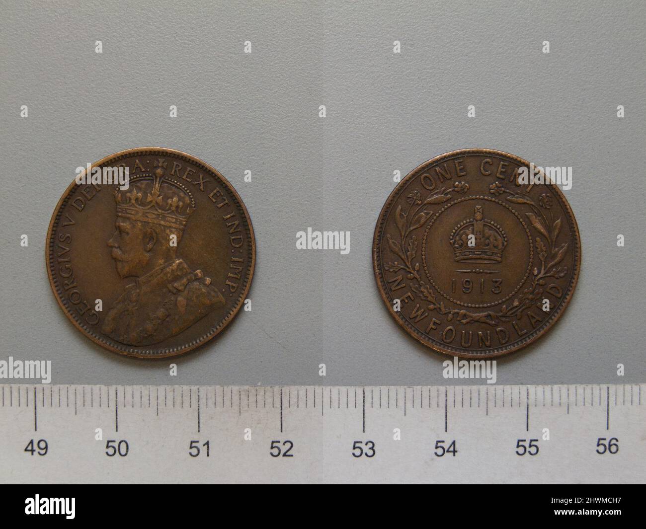 Large Cent Token Depicting King George V from Newfoundland. Subject ...