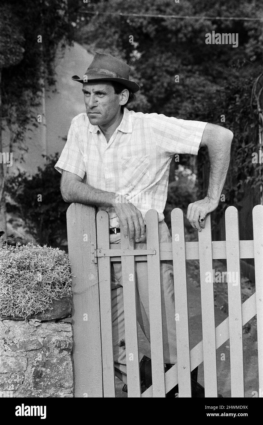 Jeremy Thorpe holidaying at home at his thatched cottage near Cobbaton ...
