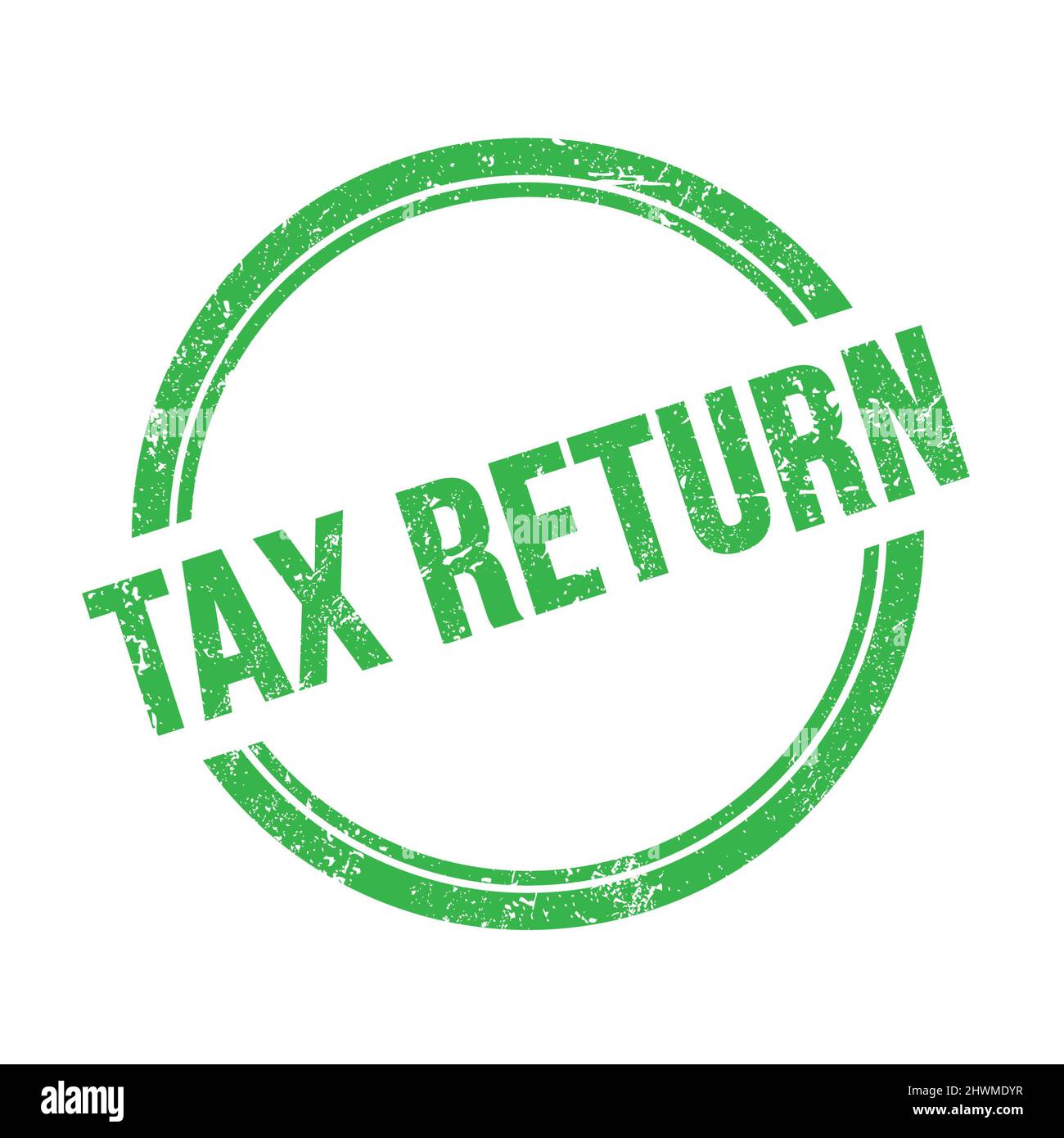 TAX RETURN text written on green grungy vintage round stamp Stock Photo ...