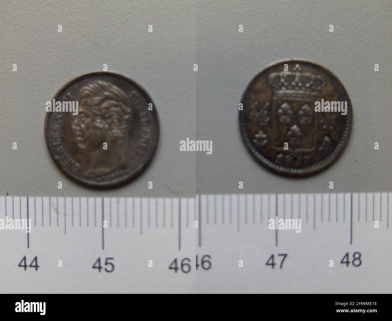 1/4 Franc of Charles X, King of France from Paris. Ruler: Charles X ...