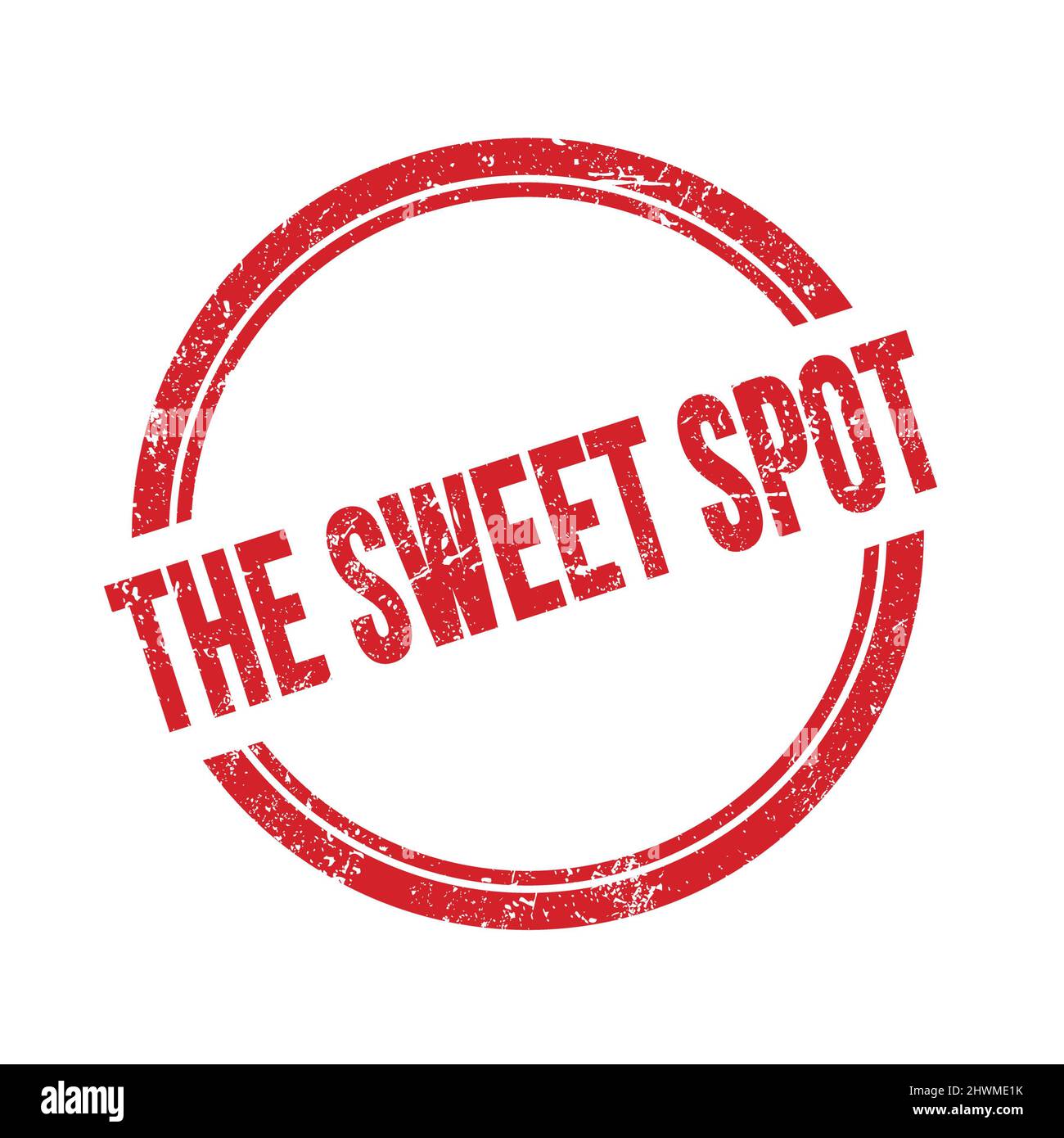 THE SWEET SPOT text written on red grungy vintage round stamp Stock ...