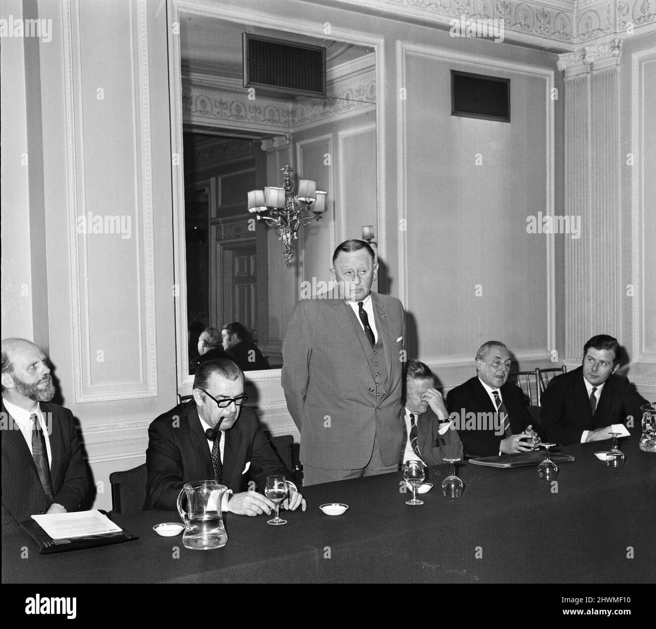 Two cheques are presented at the Midland Hotel, Manchester, to Oldham ...