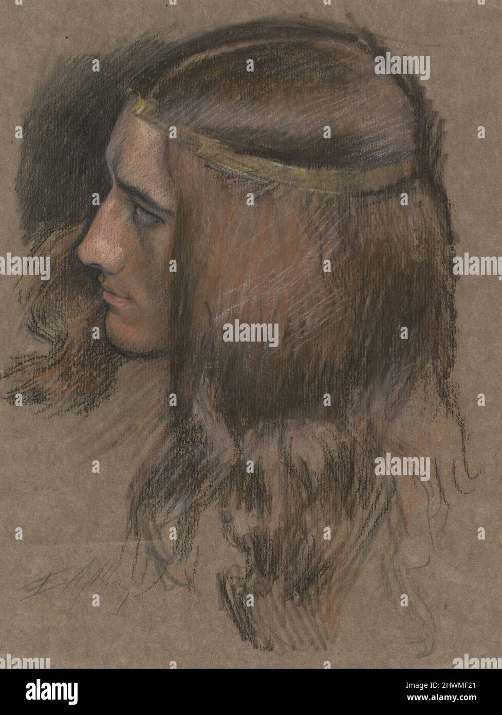 Study for Head of Hamlet in Hamlet.. Artist: Edwin Austin Abbey ...