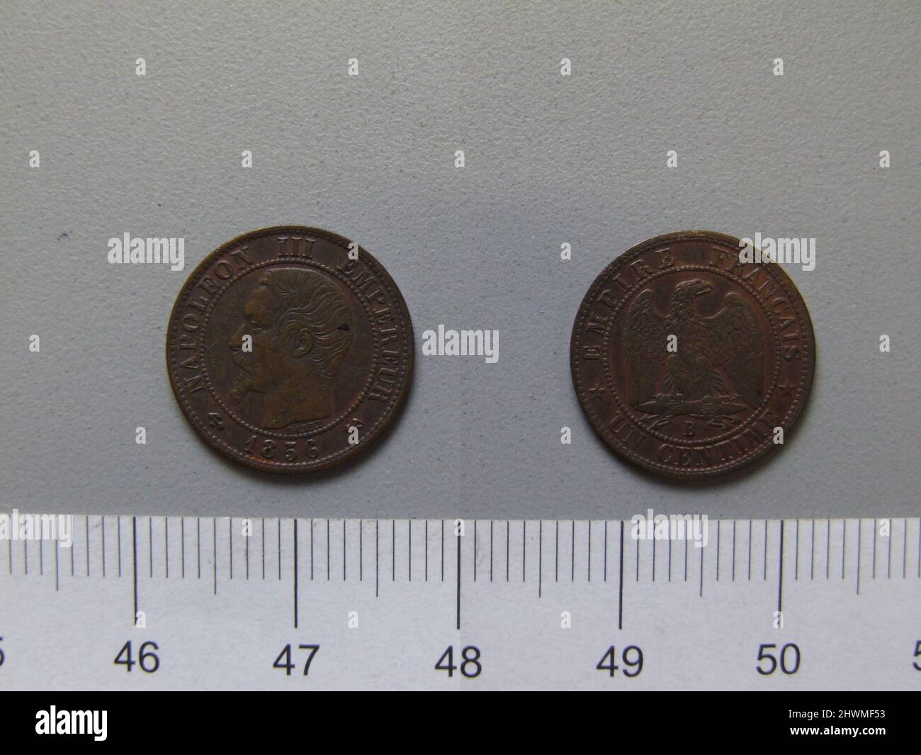1 Centime of Napoleon III from Rouen. Ruler: Napoleon III, French, 1808 ...