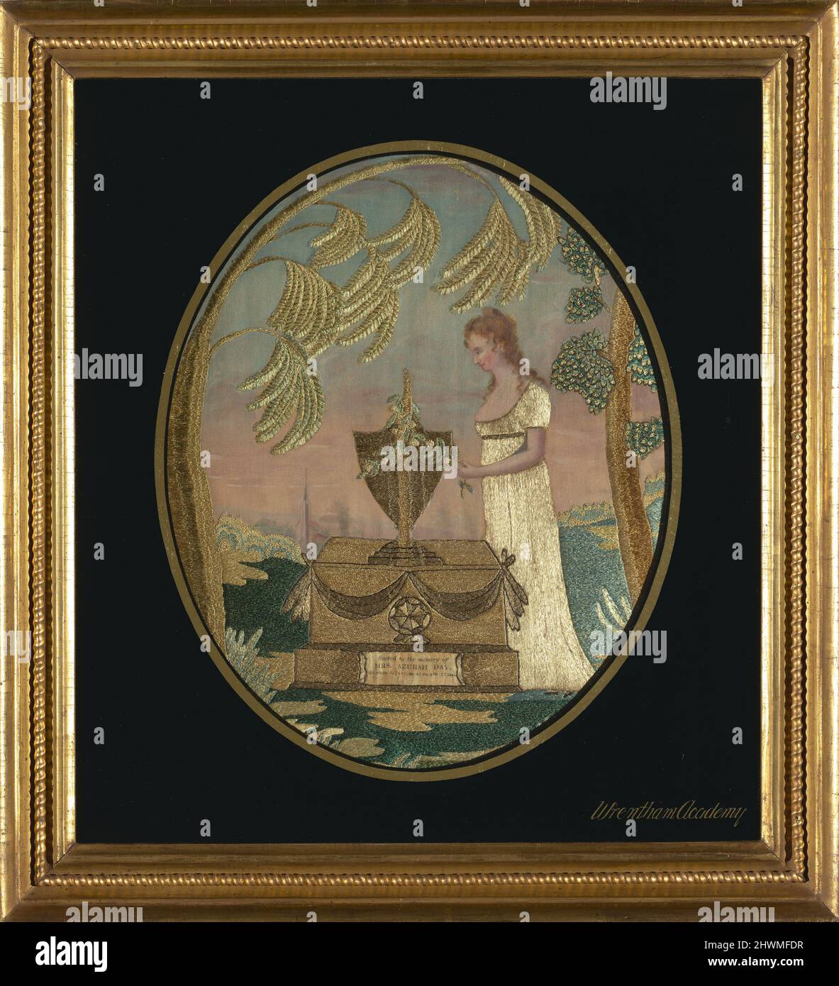 Mourning picture. Subject: Wrentham Academy, AmericanHonorand: Azubah ...