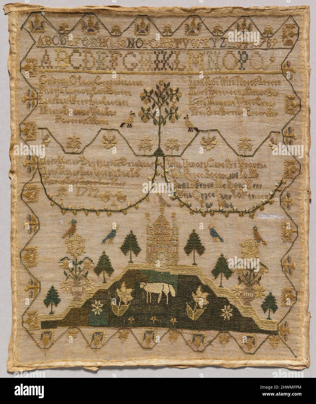 Sampler. Maker: Mary Kelly Stock Photo - Alamy