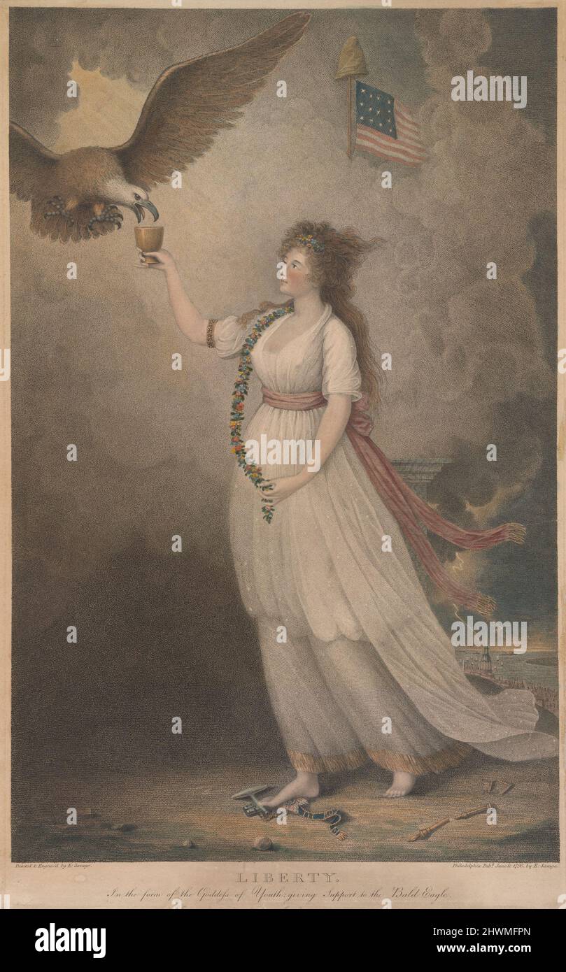 Liberty: In the form of the Goddess of Youth, giving Support to the ...