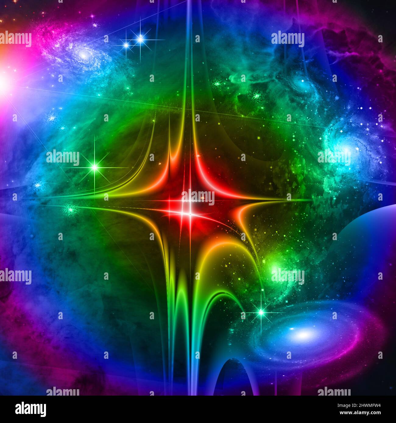 Retro Space Illustration. 3D rendering Stock Photo - Alamy