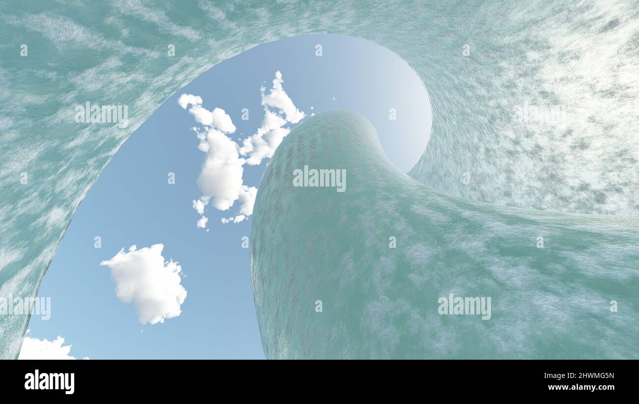 Ocean Wave Illustration. 3D rendering Stock Photo - Alamy