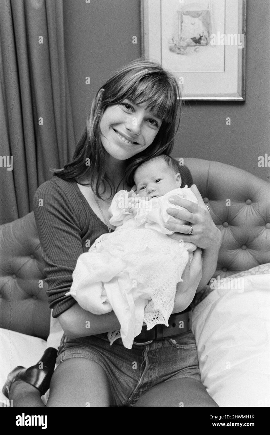 Jane Birkin, English actress with baby daughter Charlotte Lucy ...