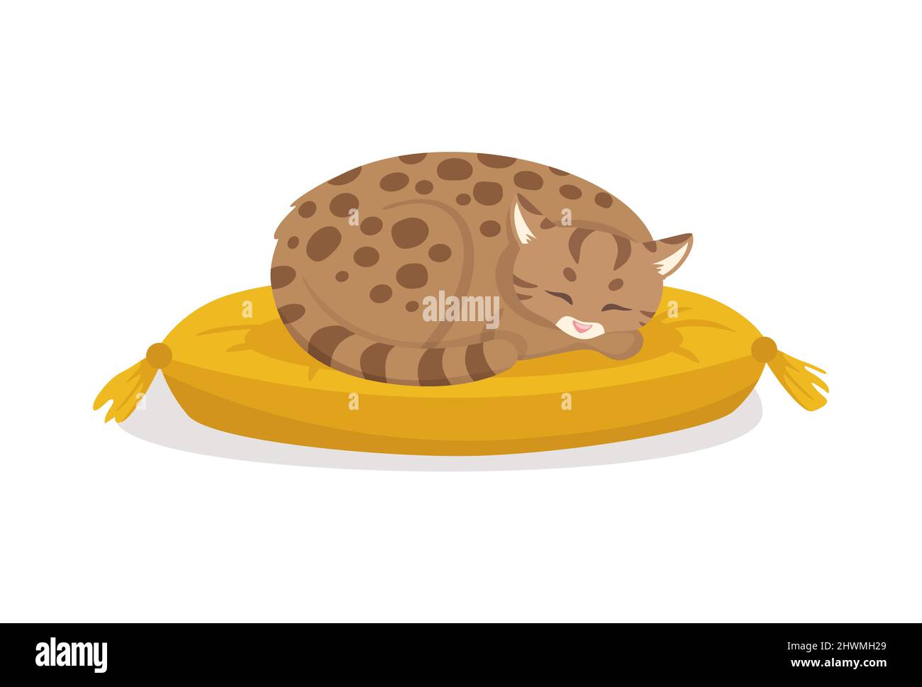 Vector cartoon style illustration of luxurious cat Stock Vector Image ...