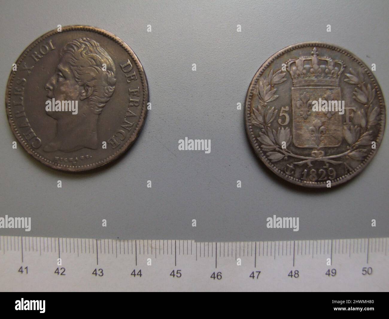 5 Francs of Charles X, King of France from Paris. Ruler: Charles X ...