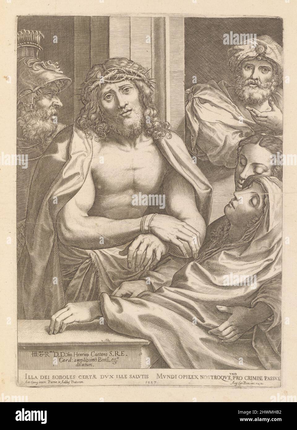 Virgin and Child, with Saint Joseph. Engraver: Francesco Faraone Aquila ...