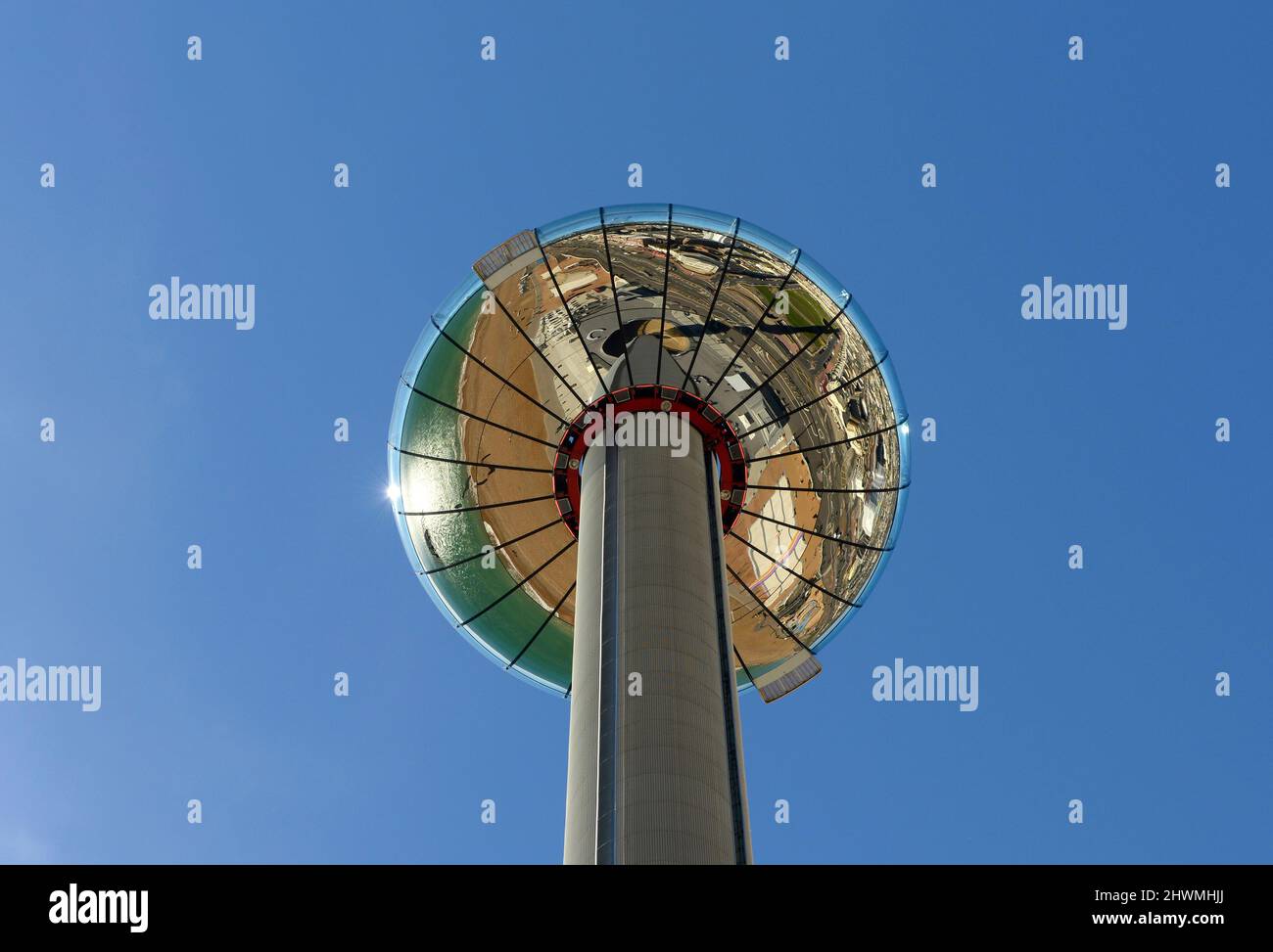 The Brighton seafront is reflected in the vertical pier known as the ...