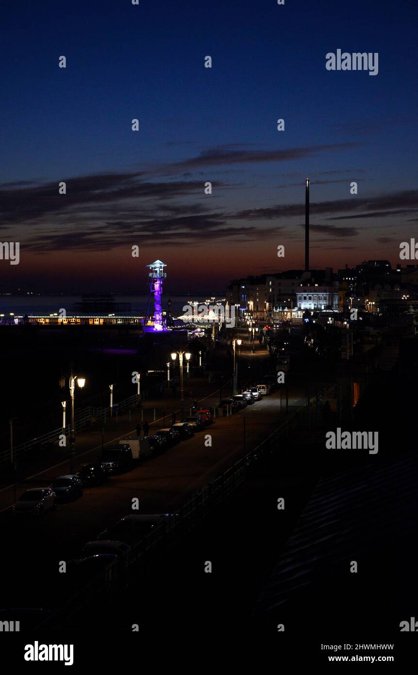 Brighton seafront night hi-res stock photography and images - Alamy