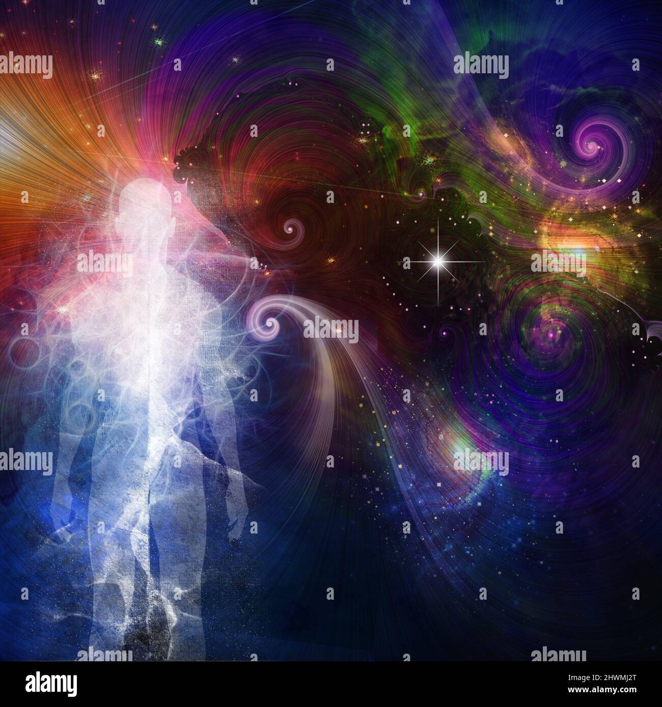 Smoke-like Human Figure in Space. 3D rendering Stock Photo - Alamy