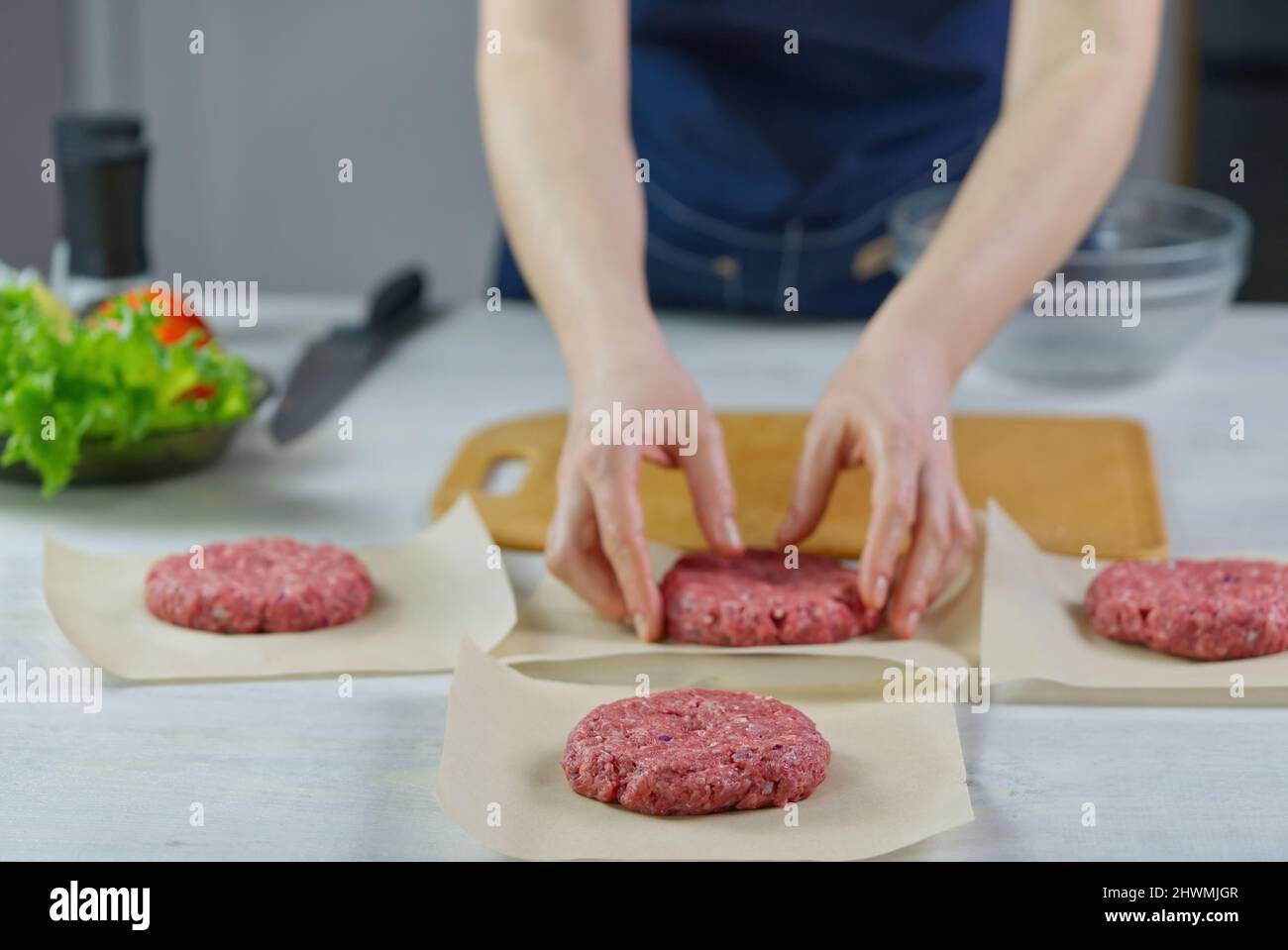 Woman making a patty hi-res stock photography and images - Alamy