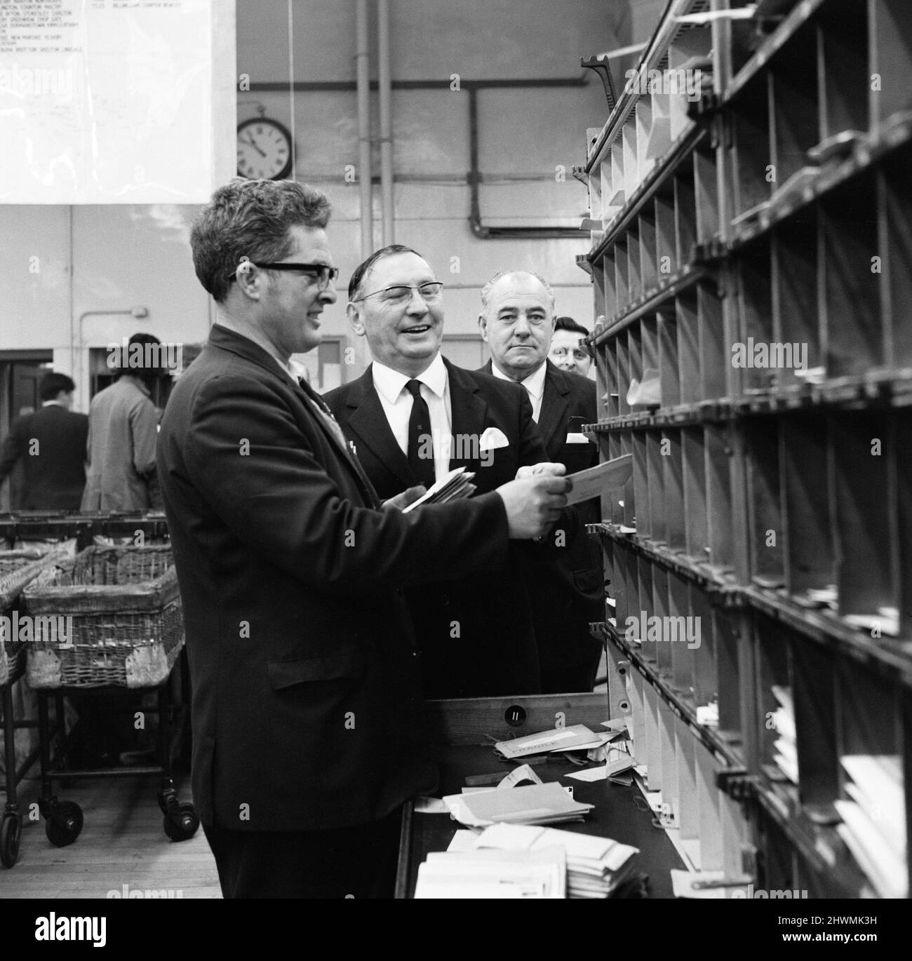 Head postmaster retires. 1971 Stock Photo - Alamy