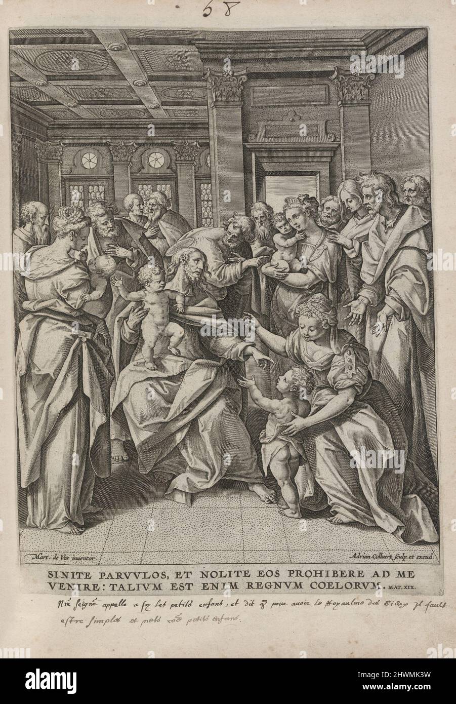 Christ Blessing the Children. Publisher: Adriaen Collaert, Flemish ...