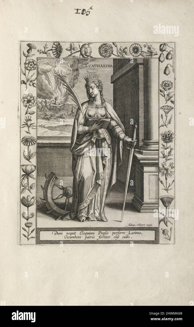 Saint Catherine, 1 of 25 plates from the series Martyrologium Sanctarum ...