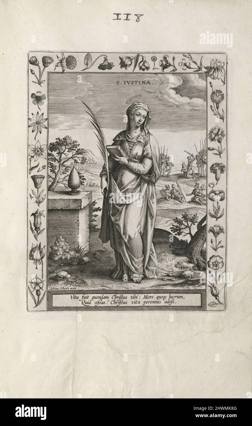 Saint Justina, 1 of 25 plates from the series Martyrologium Sanctarum ...