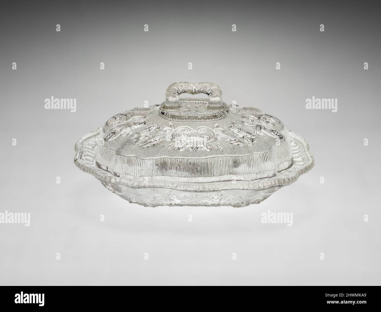 Covered Vegetable Dish. Maker, attributed to: Boston and Sandwich Glass ...